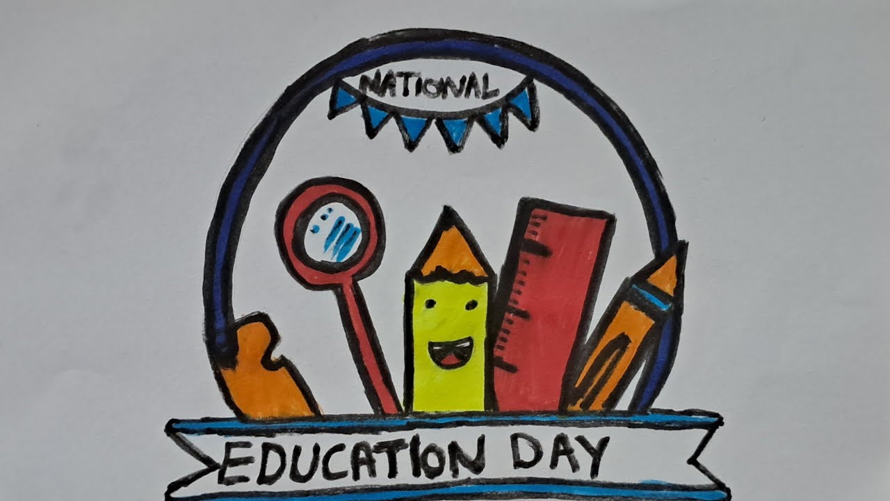 National Education Day Drawing 2024 | Education Day Drawing Easy ...
