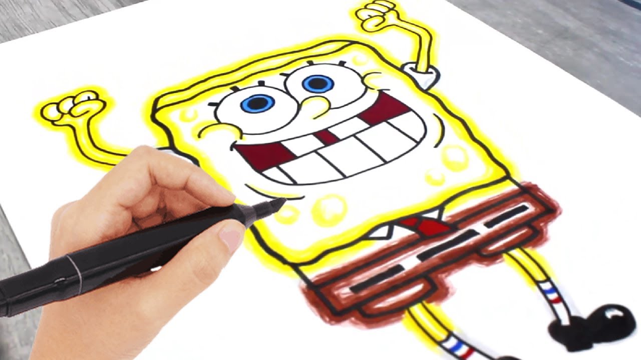 How to Draw SpongeBob | Glow Effect - YouTube