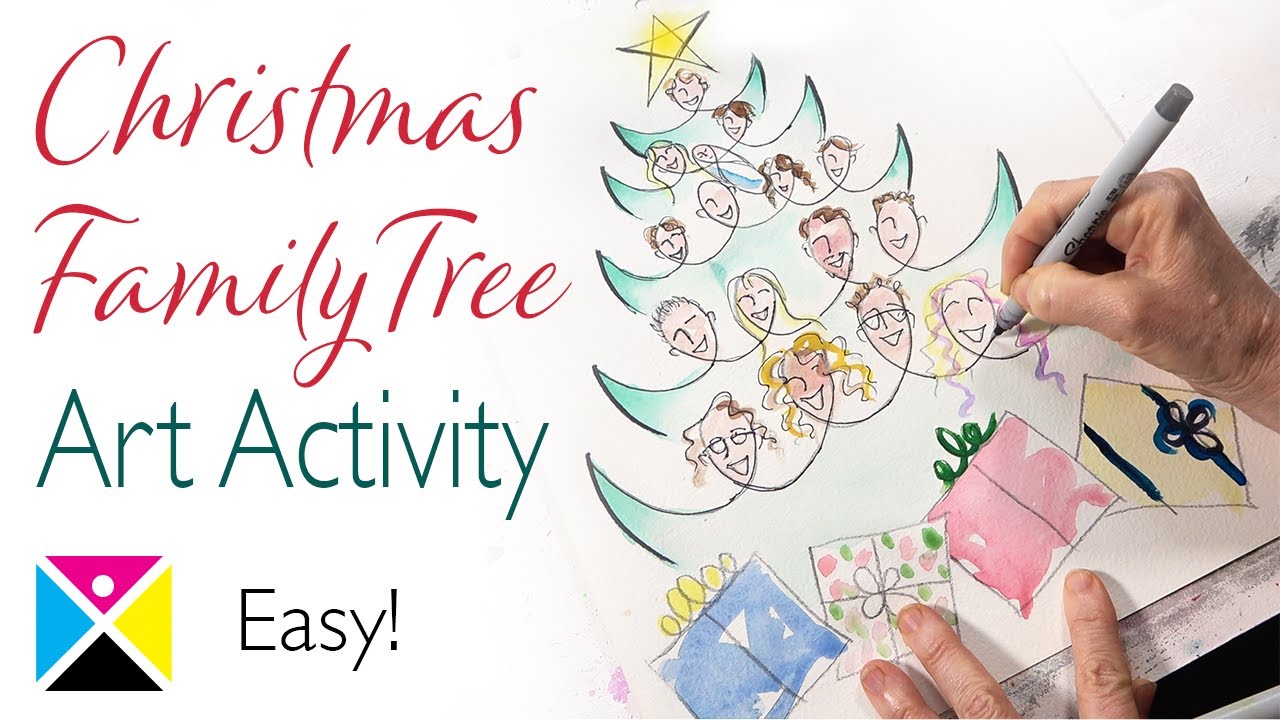 Christmas Family Tree Art Activity! - YouTube