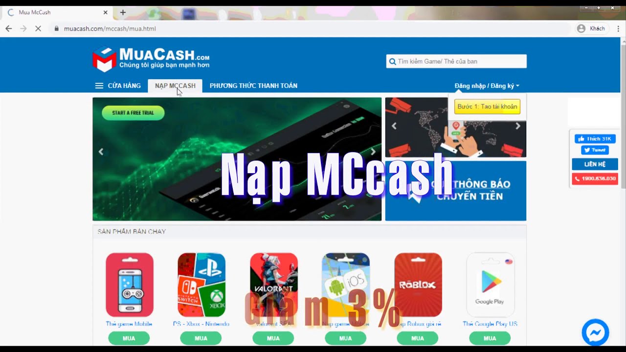 MuaCash giảm giá toàn bộ thẻ game, game bản quyền, phần mềm giá cực rẻ ...