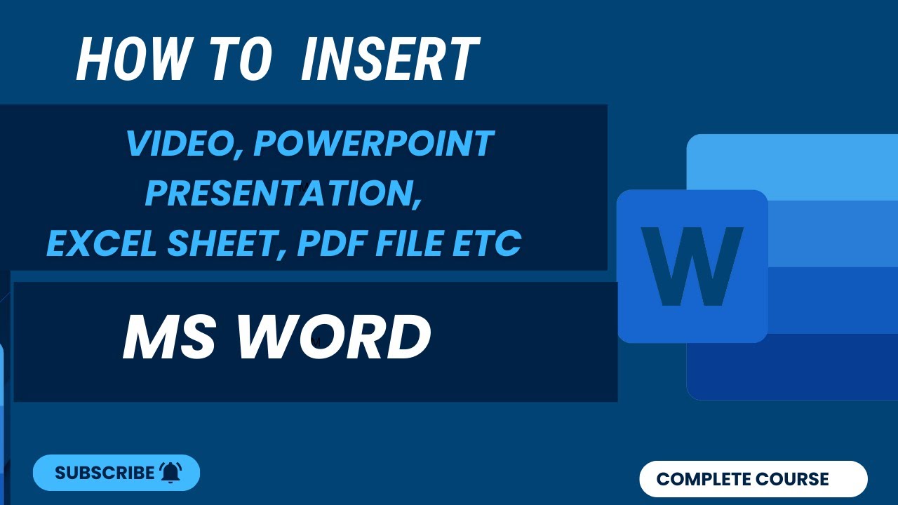 How To Insert Video Powerpoint Presentation Excel Sheet Pdf File Etc