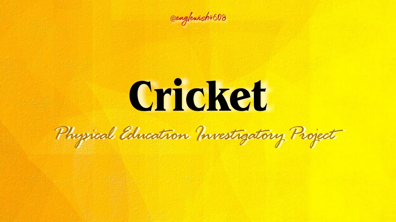 || Physical Education Investigatory Project on Cricket || Class 12 ...