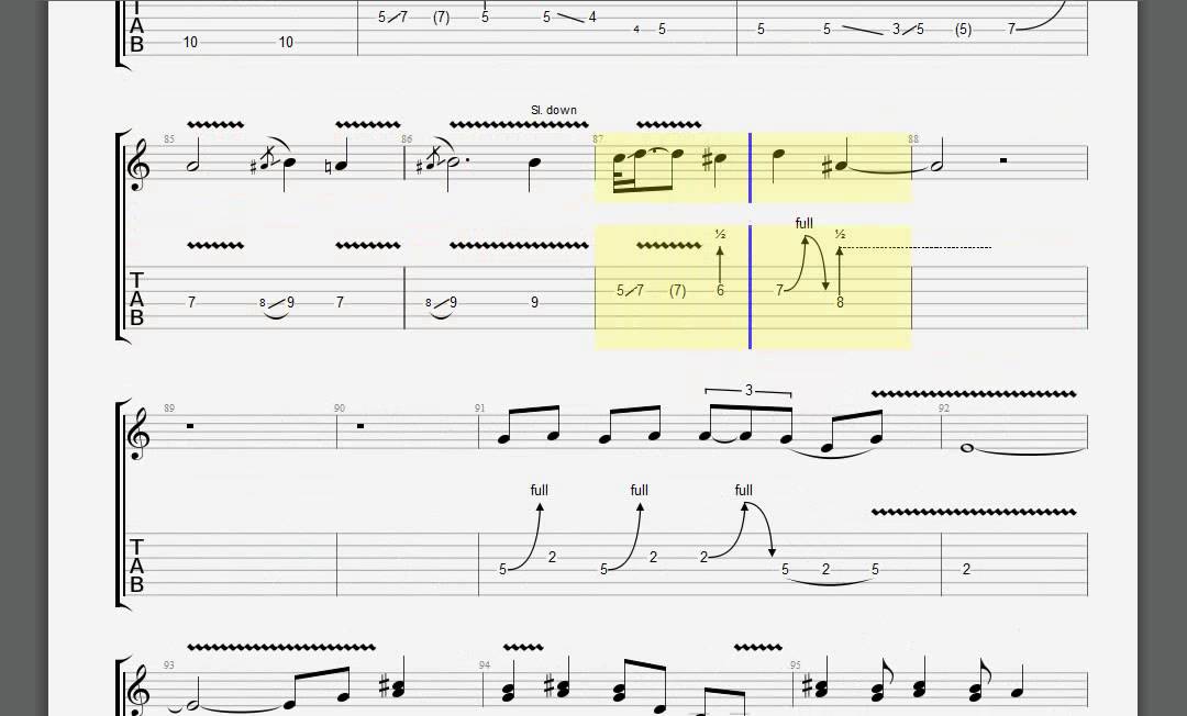 Metallica The Memory Remains Kirk guitar tablature - YouTube