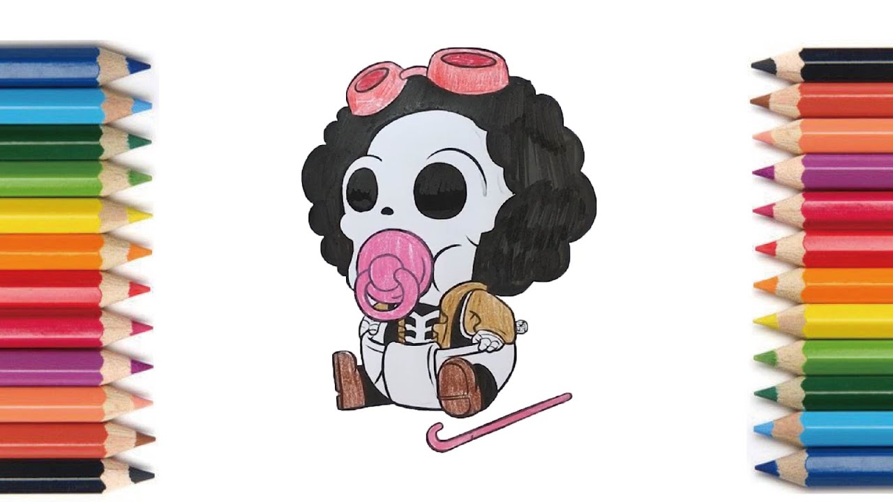 【Coloring】Baby ONE PIECE Brook 【塗り絵】ワンピース ブルック 【涂色】海贼王 布鲁克 #Coloring ...