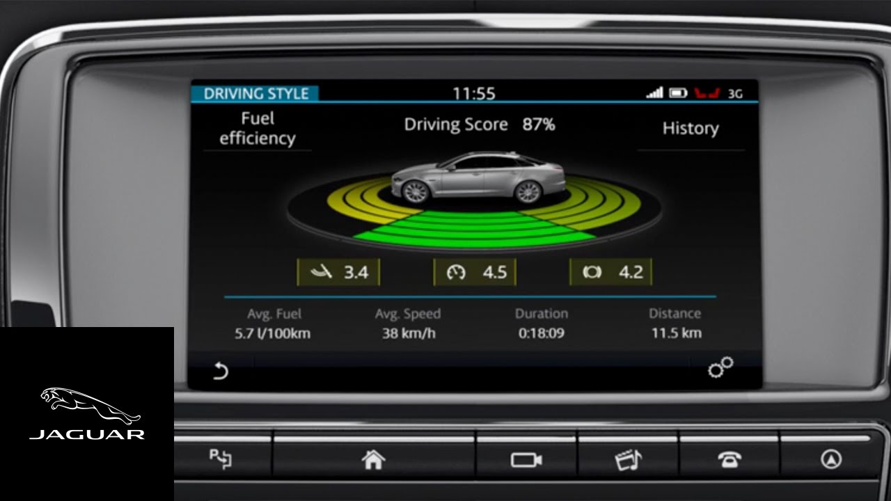 Jaguar XJ 2016 | InControl Touch Pro Eco Data - YouTube