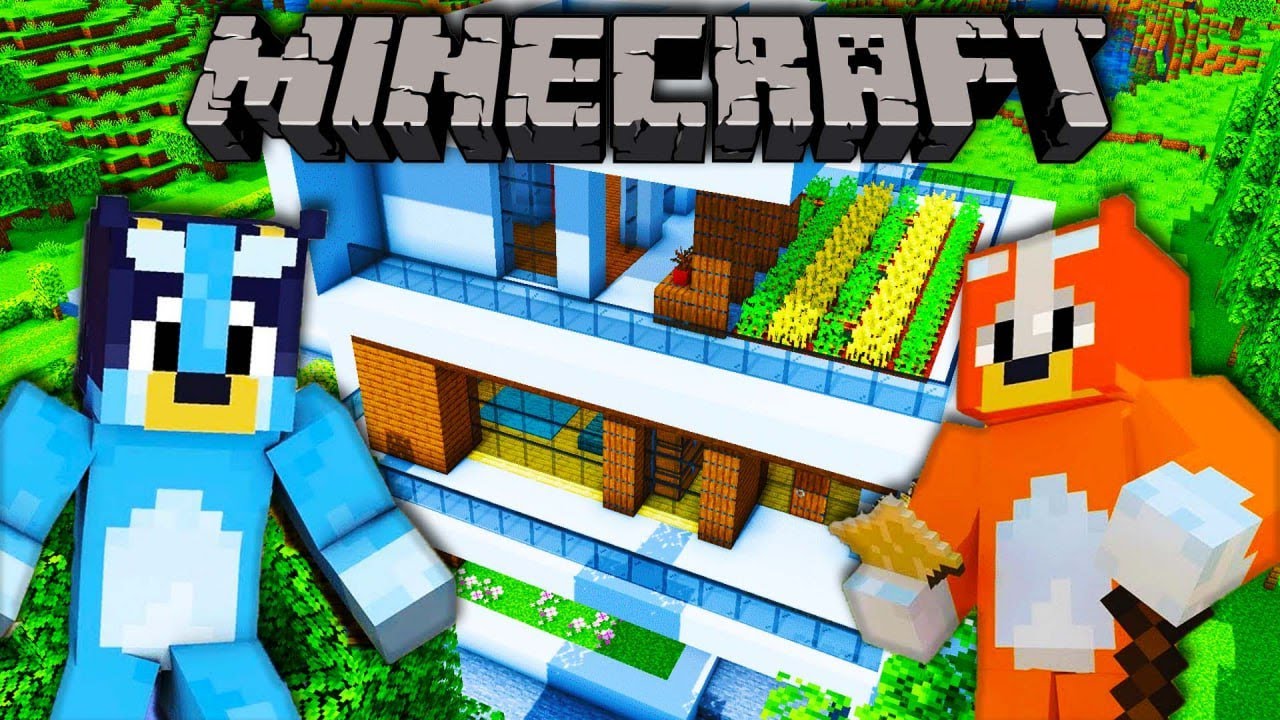 Bluey Build A Modern House in Minecraft - YouTube
