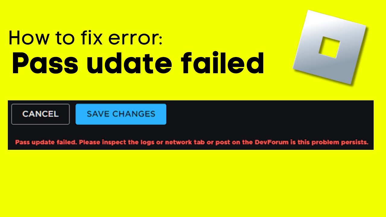 How To Fix Roblox Pass Update Failed Creation Failed Error - Easy Fix! - YouTube