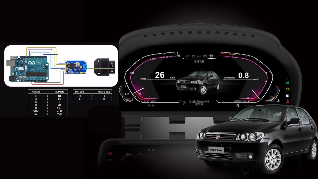 Painel Digital Palio RealDash / Primeiro acesso no Realdash mcp2515 e ...