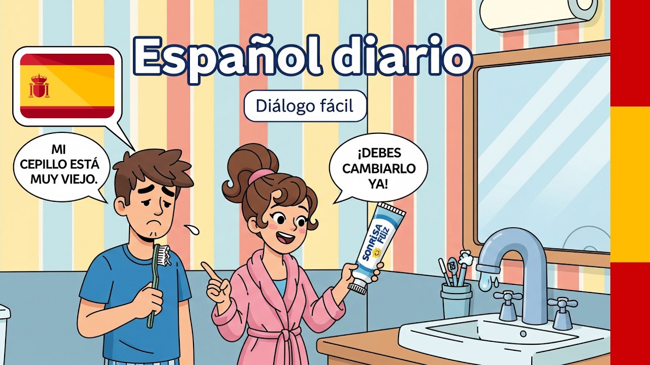 Aprende español con rutina diaria A1/A2 🪥 | Cepillarse los dientes ...