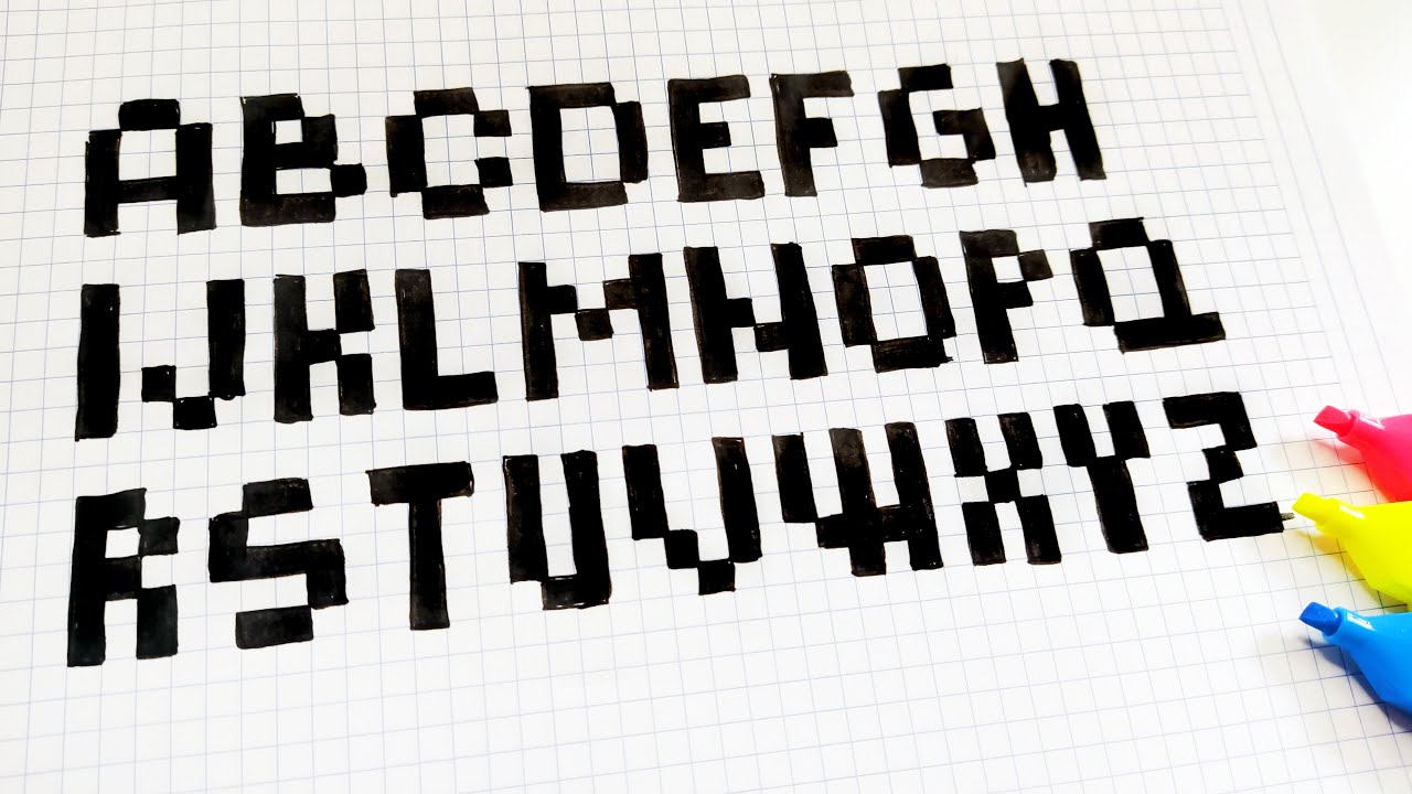 Handmade Pixel Art - How to draw letters #pixelart - YouTube