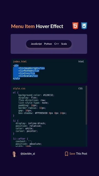 Menu Items Css3 Html Htmlcss Css Htmlcss Css Webdesign Webdevelopment Coding Frontend 5438