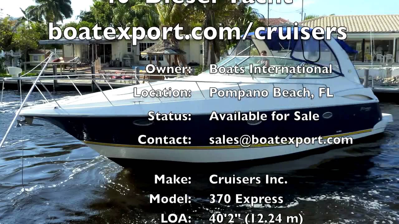 2004 Cruisers 40' diesel boat for sale - YouTube