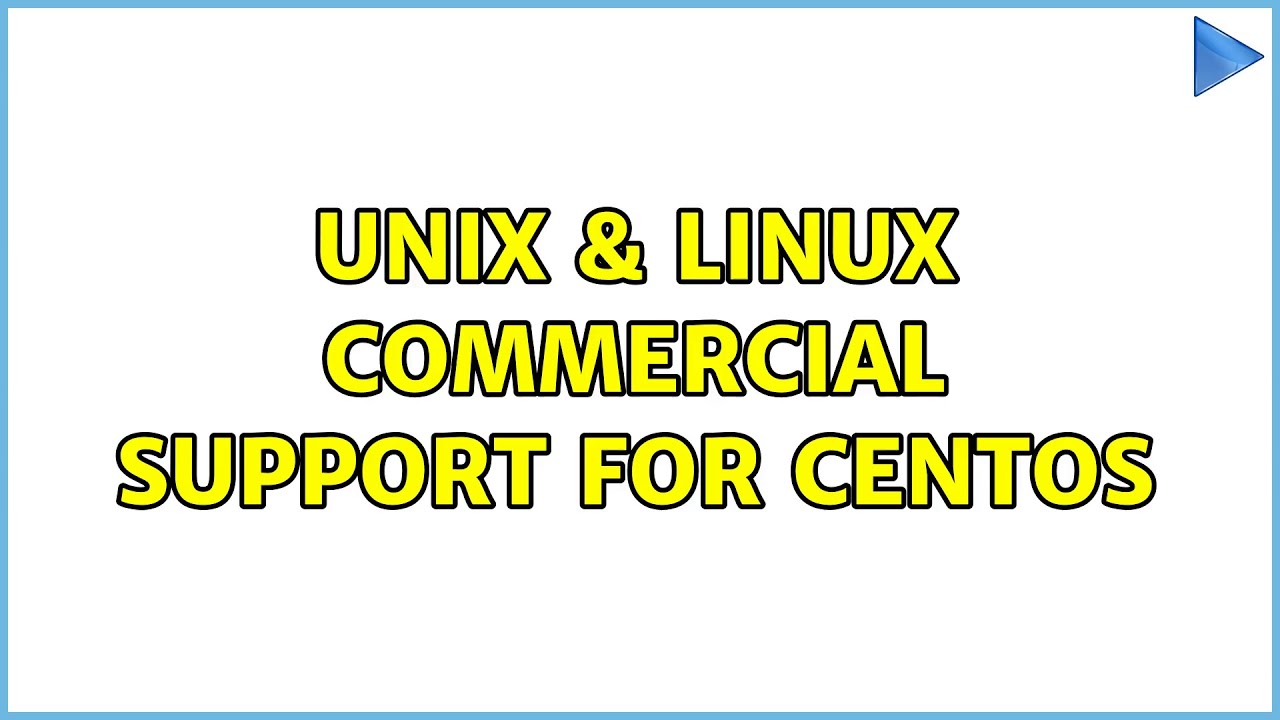 Unix & Linux: Commercial support for CentOS - YouTube