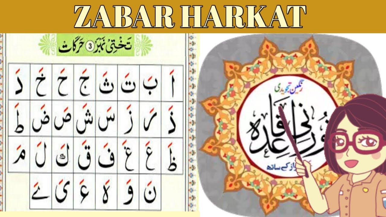 Noorania Al Qaida ।alif baa taa sa। Alif zabar aa। Urdu Arabic ...