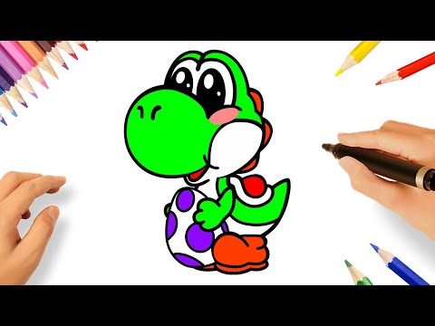 HOW TO DRAW YOSHI KAWAII | SUPER MARIO BROS