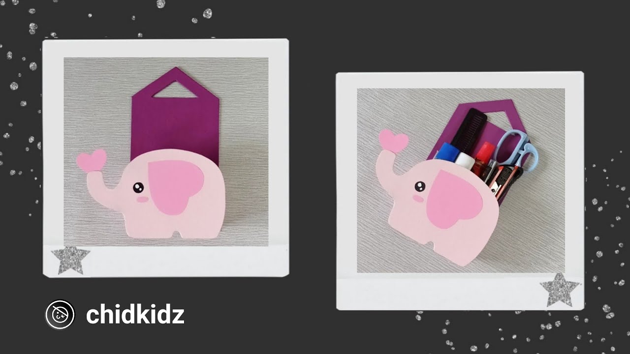 Kawaii Cute Pinky Elephant Hanging Rack Cardboard [ 3 Minute Craft ...