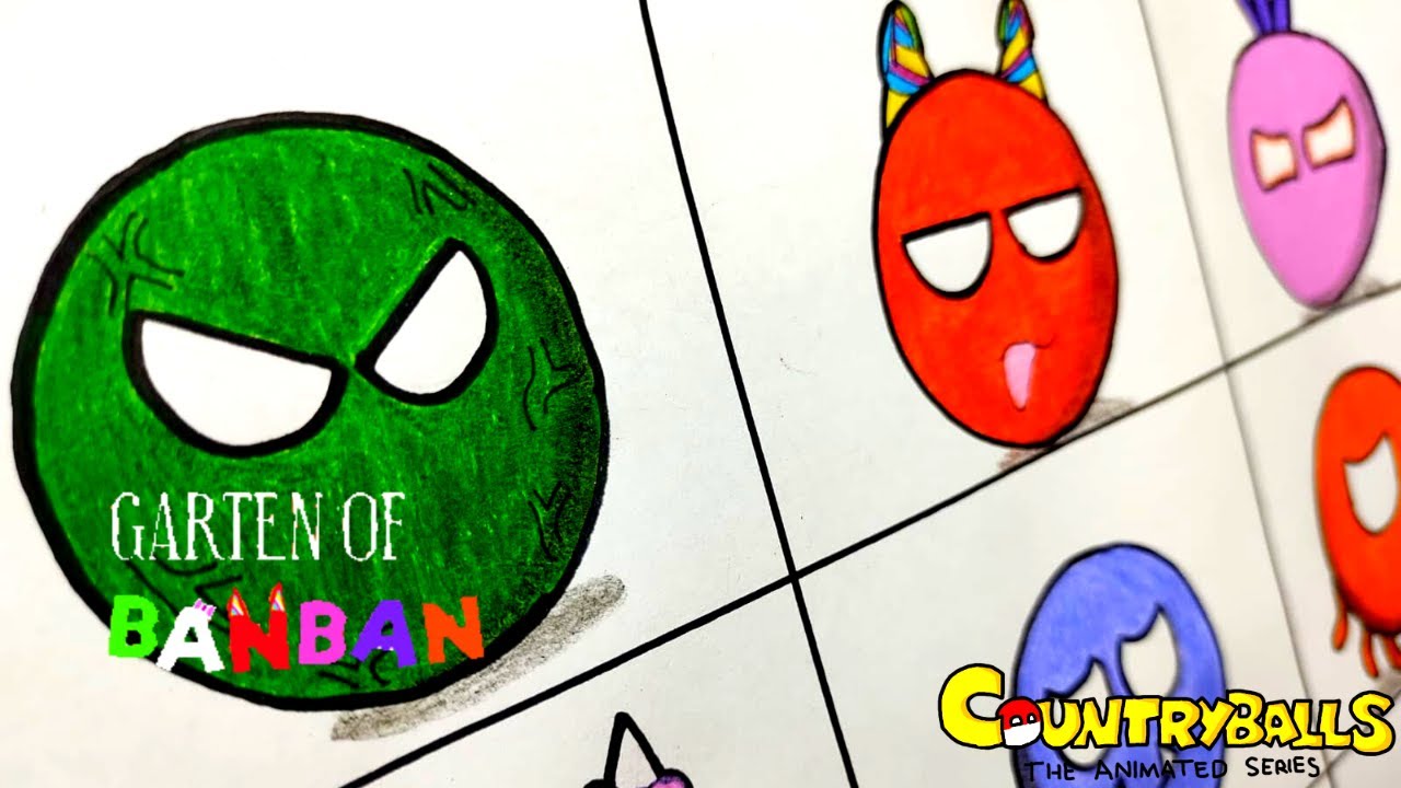 Dibujo Todos Los🟢jefes De Garten Of Banban 1 Y 2 Pero Son Countryballs