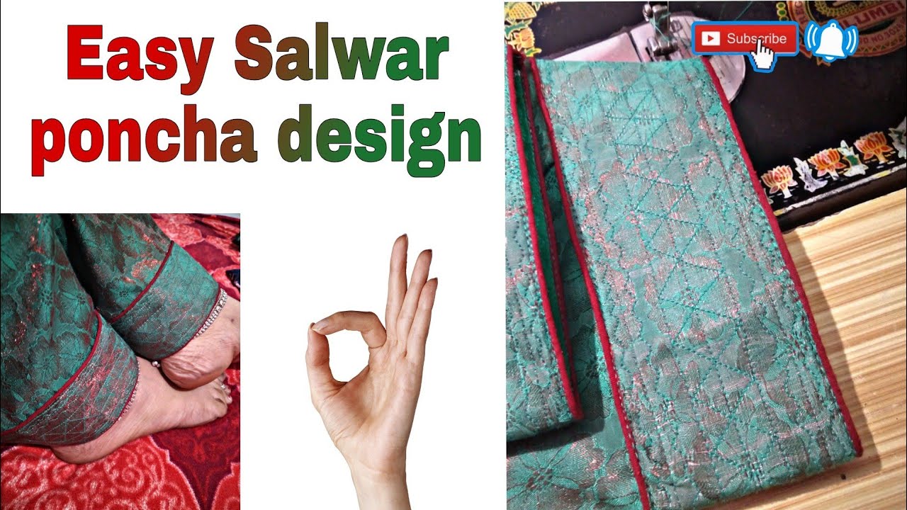 Salwar poncha/mohri Design || Simple Salwar poncha design making with ...