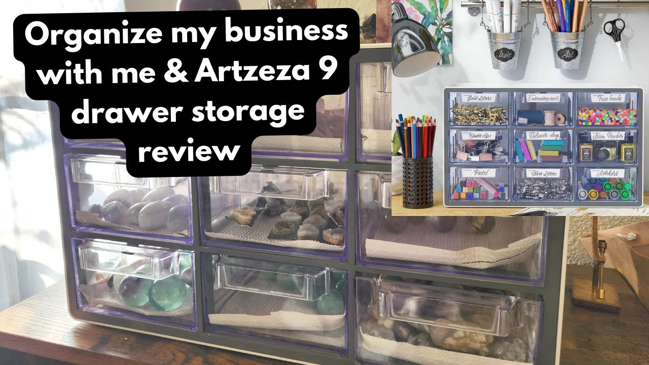 Organize with me || Arteza 9 drawer clear storage cabinet review - YouTube