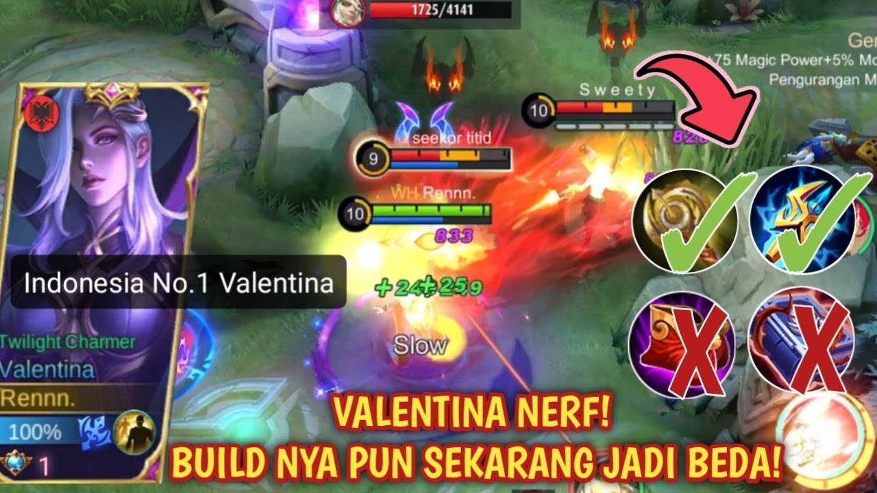 BUILD VALENTINA SEKARANG UDAH BEDA! GAK PAKE CD LAGI! TAPI BURST DMG ...