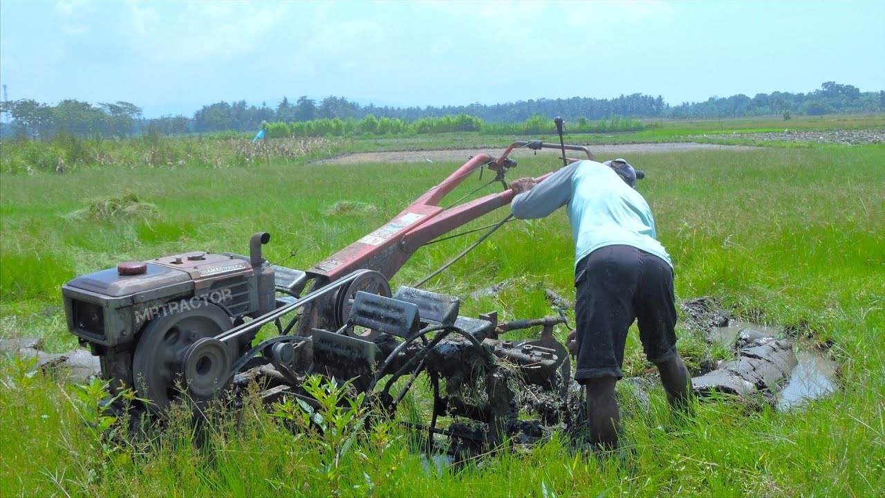 Grass And Weeds Removal - Hand Tractor Turning Over The Sop Soil! - YouTube