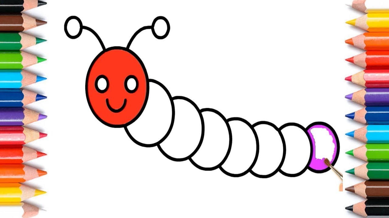 How to Draw Caterpillar Step by Step | Caterpillar Drawing and Coloring ...