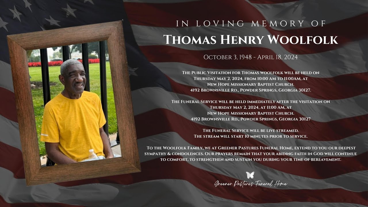 11:00 A.M. Home Going Service: Brother Thomas Henry Woolfolk - YouTube