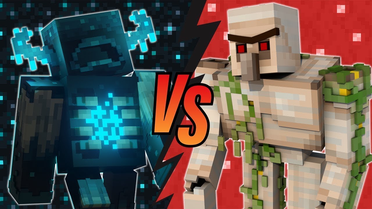 warden attack to my city in minecraft iron golem vs warden fight ...