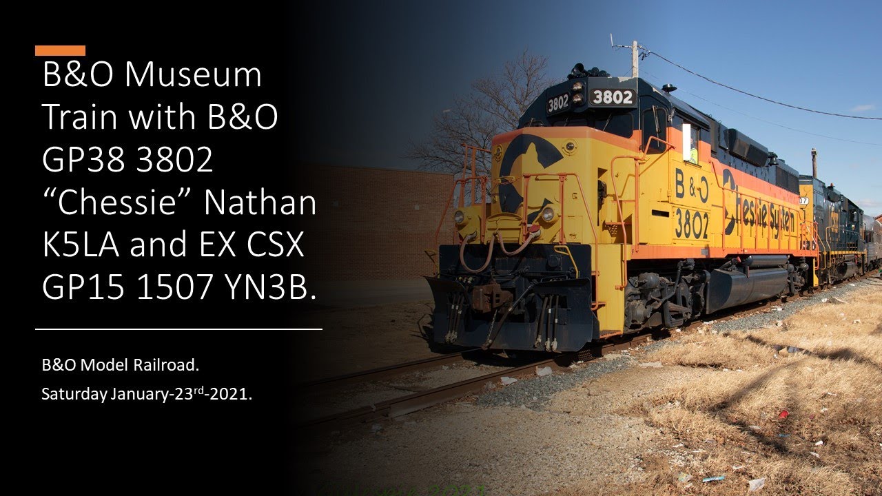 B&O Museum Train with B&O(Chessie)3802 and GP15 1507! #BandO3802 - YouTube
