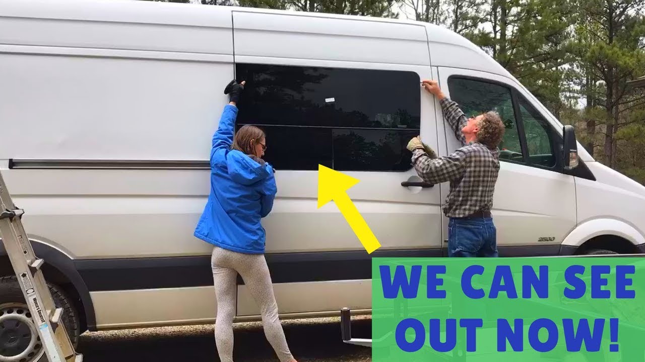 Installing Windows (No Glue) in our Custom Sprinter Van Conversion ...