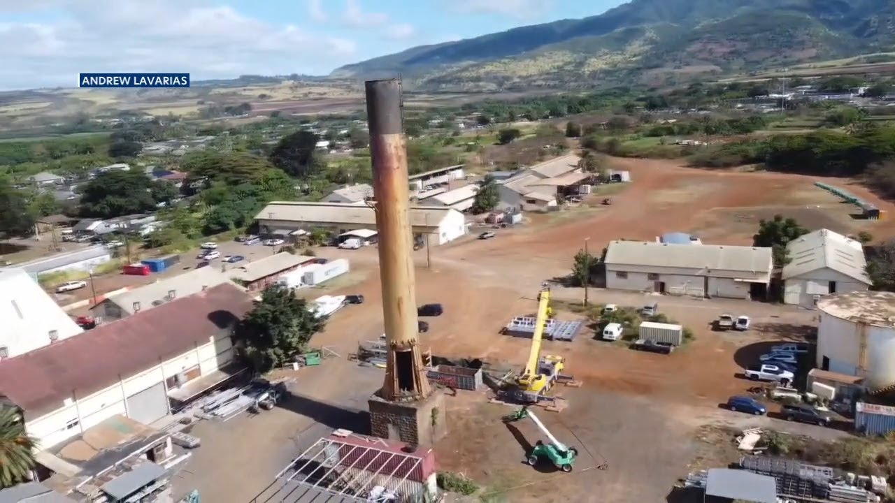 Historic Waialua Sugar Mill smoke stack to be torn down - YouTube