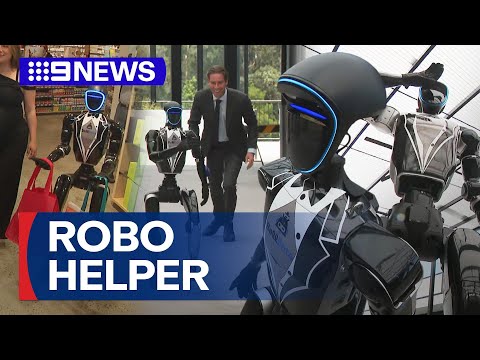 High-tech shopping robot helper lands at Sydney shopping centre | 9 News Australia