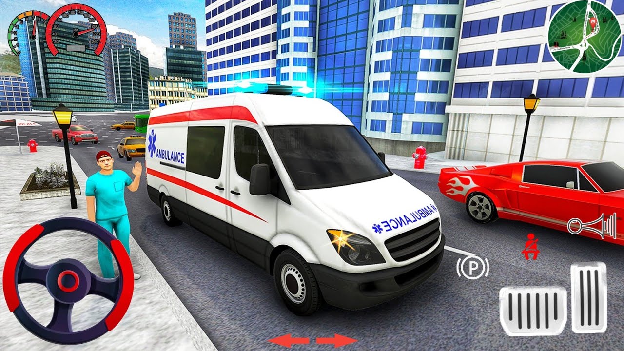 Ambulance Car Driving Simulator 3D - Car games - Gadi games - Car ...