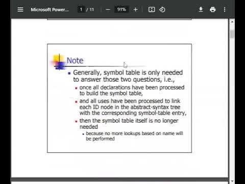 Symbol Table Implementation - YouTube