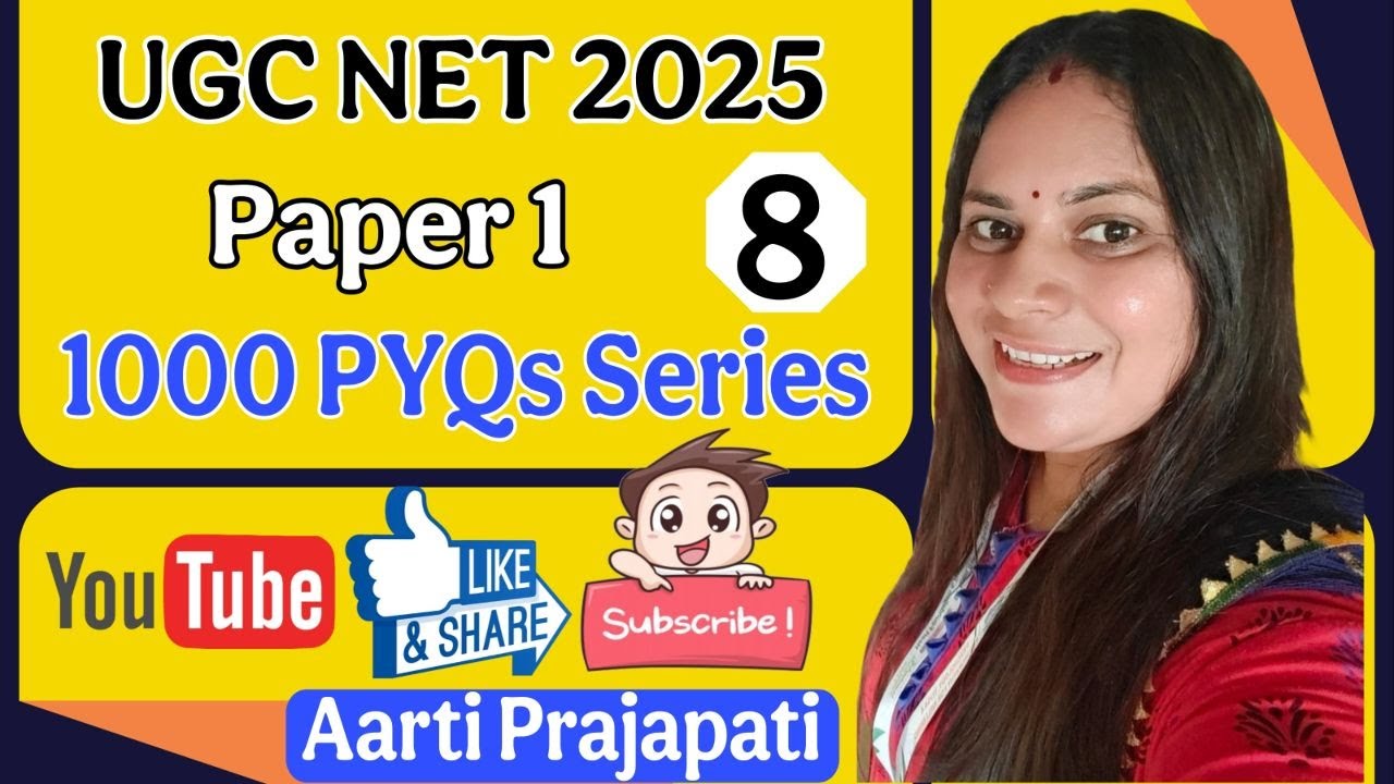 UGC NET & GSET 2025 || 1000 PYQs Series || Unit 1 || PDE PYQs - 8 ||By Aarti Prajapati - YouTube