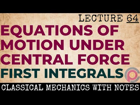 Equations of motion under central force | first integrals - YouTube