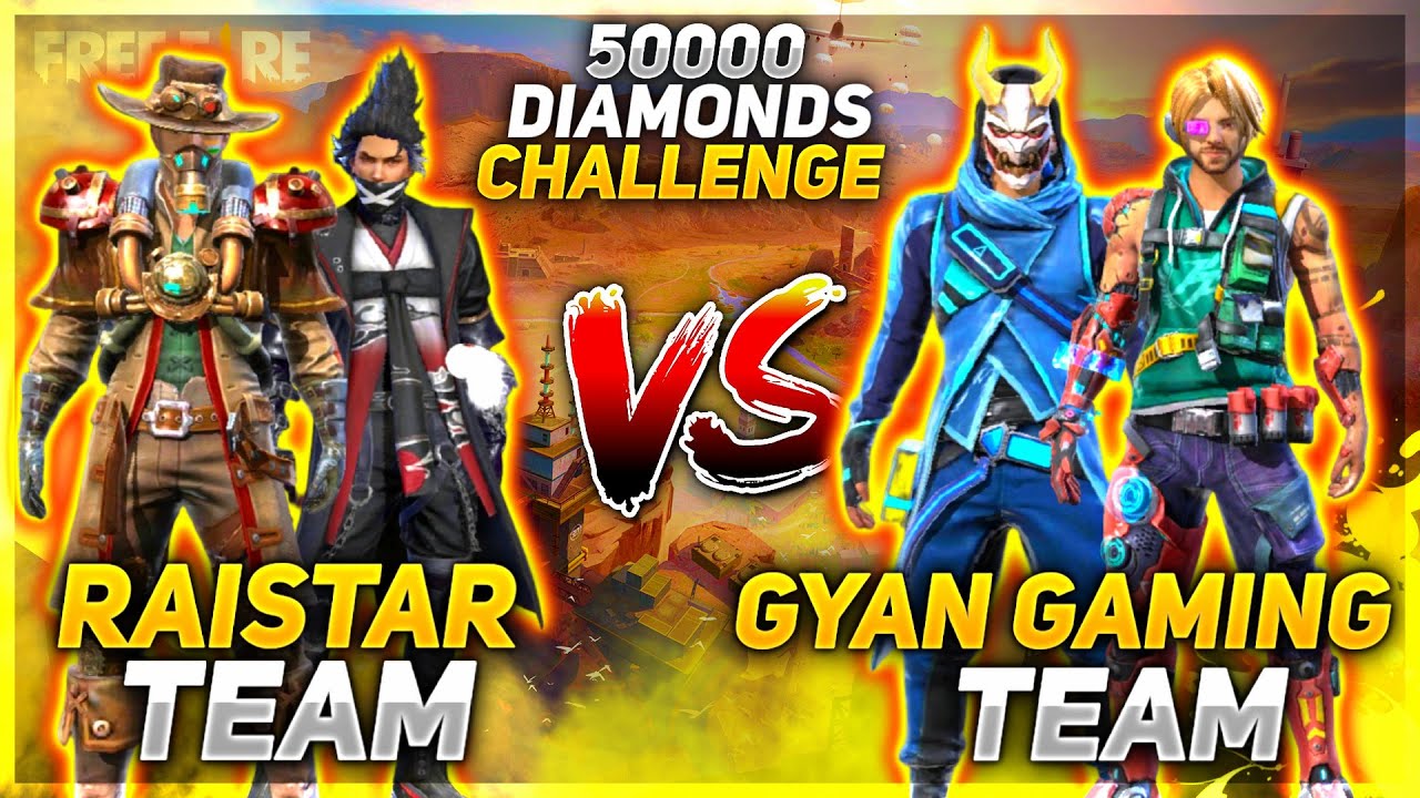 Raistar VS GyanSujan 50,000💎 Diamonds Challange || Garena Free Fire ...