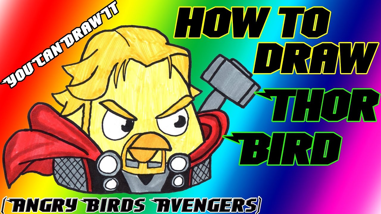 How To Draw Thor Bird from Angry Birds Avengers YouCanDrawIt ツ 1080p HD ...