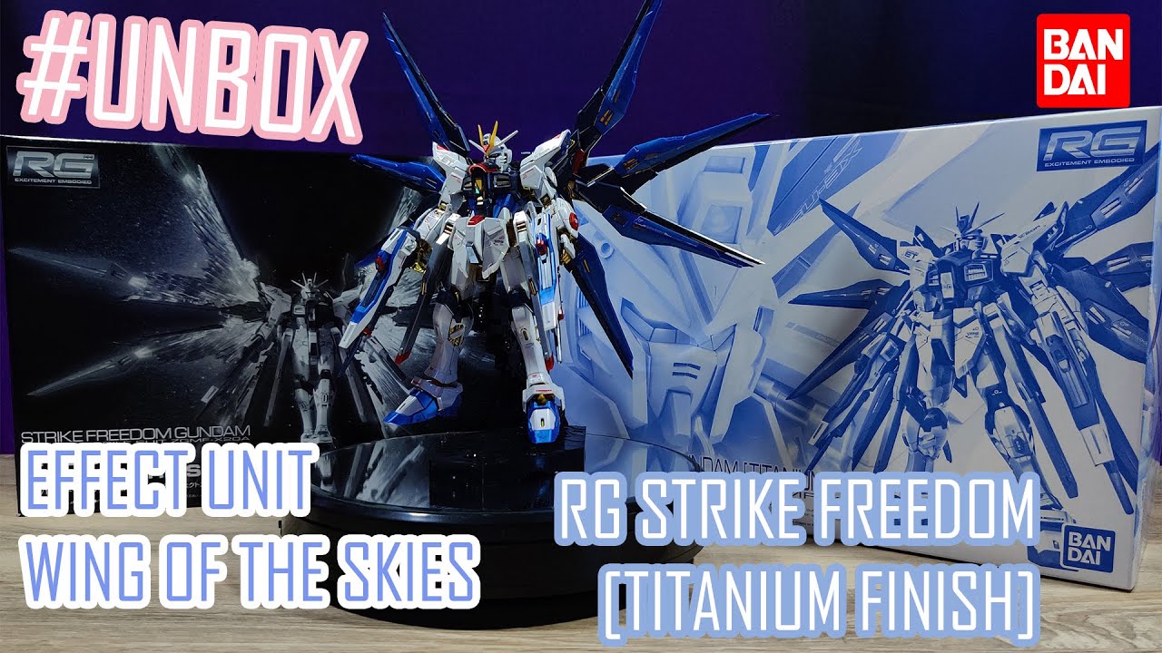 [UNBOXคึ] RG STRIKE FREEDOM [TITANIUM FINISH] & EFFECT UNIT WING OF THE ...