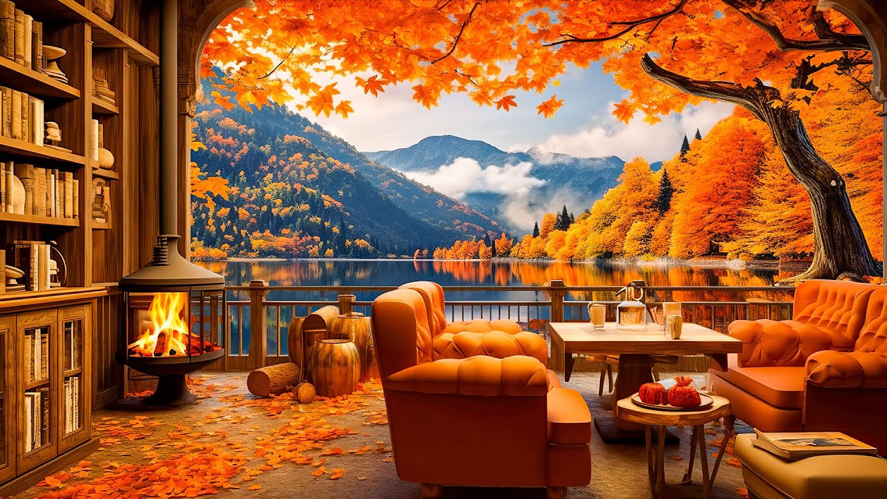Relaxing Autumn Jazz Music with Cozy Coffee Shop Ambience 🍂 Smooth Jazz ...