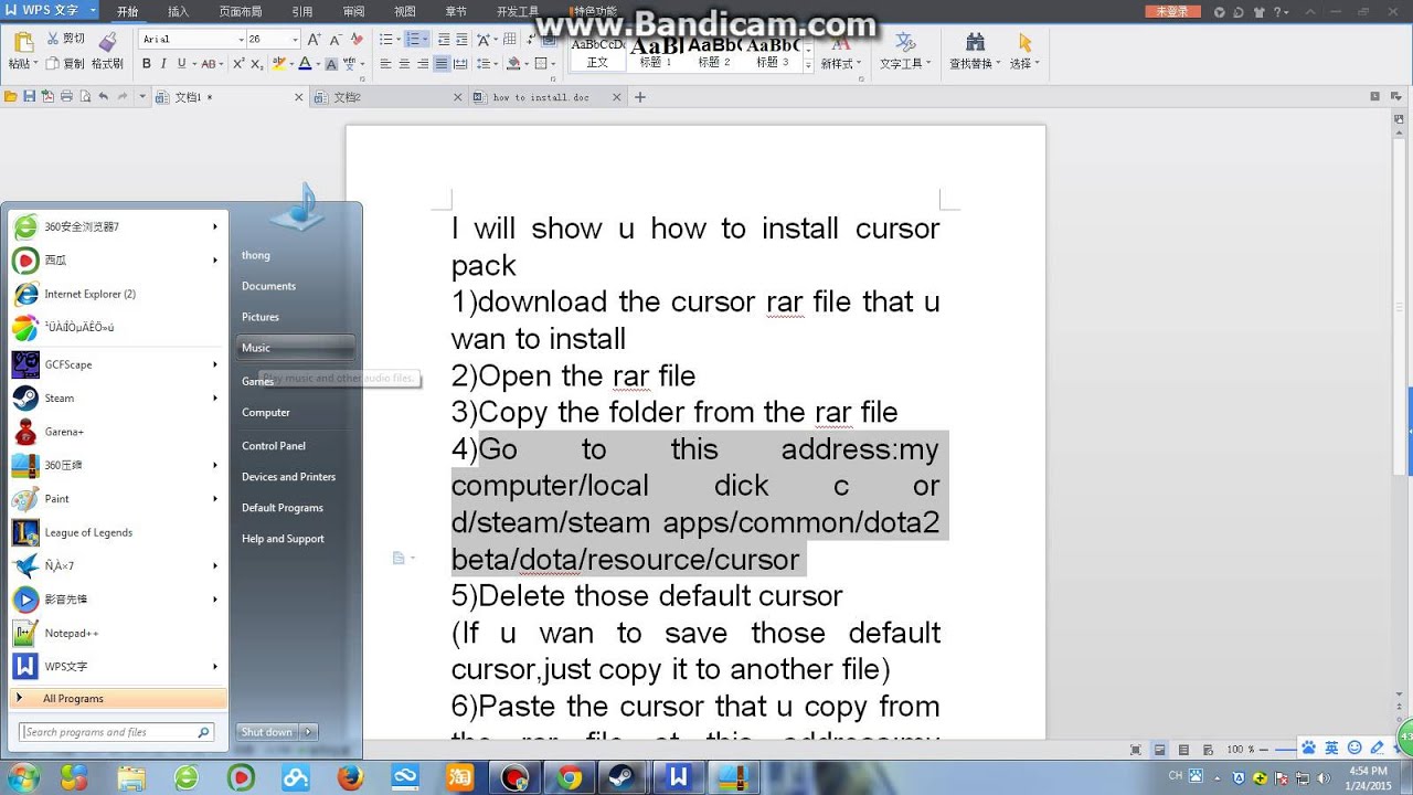 how to install dota 2 cursor pack mod guide - YouTube