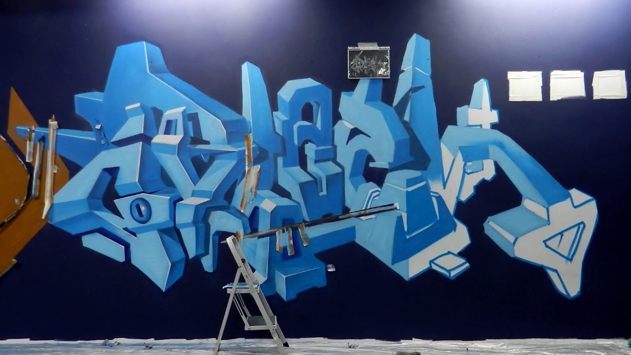3d graffiti by Omerta89, Block crew - YouTube