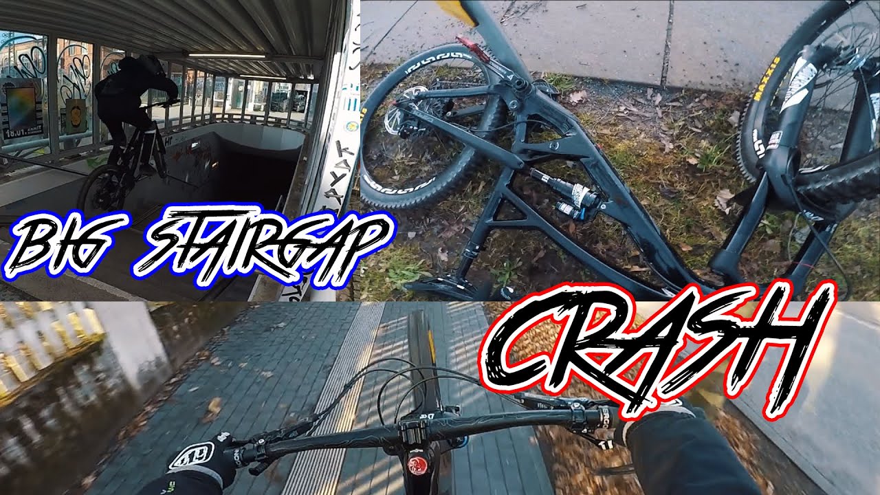 First Crash with New Bike || Urban Freeride Fail || Big Stairgap ...