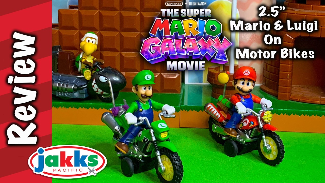 2.5 Inch Mario & Luigi on Motor Bikes-Super Mario Galaxy Movie Figures ...