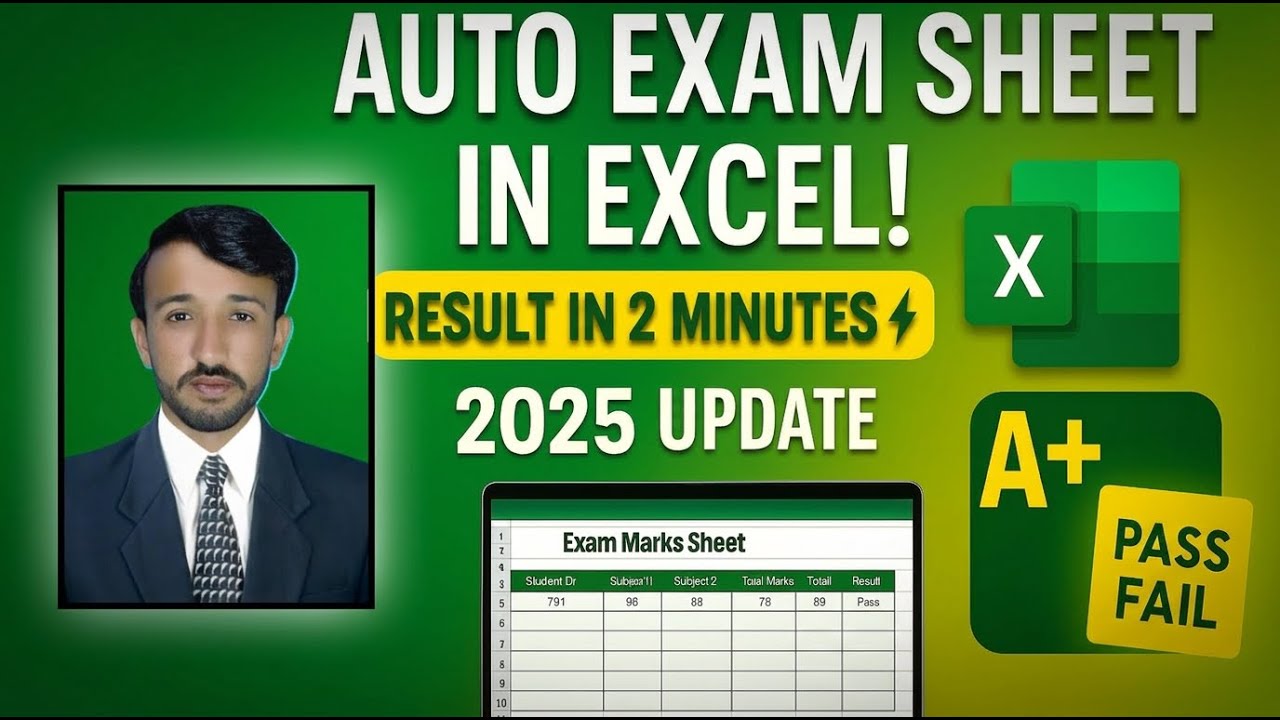 Create Exam Sheet in Excel with Formula | how to make Result sheet in ...