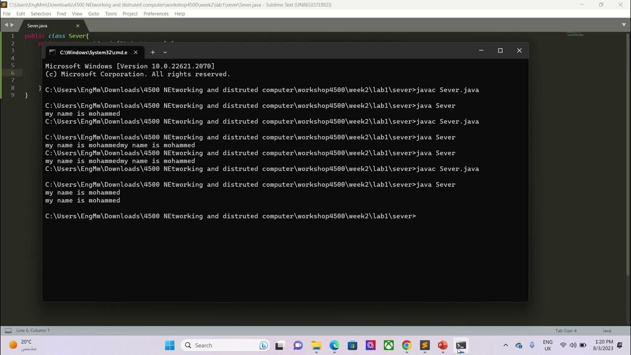 lab1 server and Client in java - YouTube