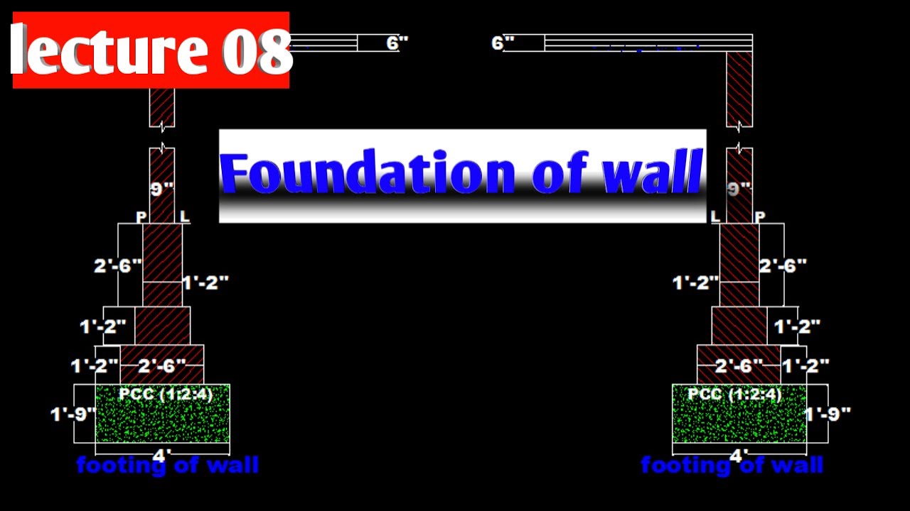 How to draw a footing of wall in autoCAD || Foundation in autoCAD - YouTube