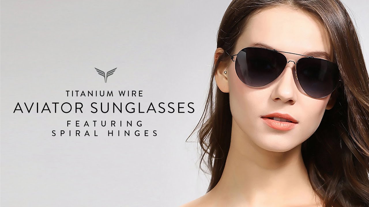 Titanium Frame Aviator Sunglasses, Titanium Wire, Spiral Hinges - YouTube