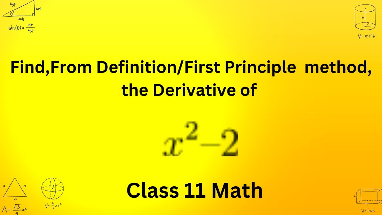 Exercise 17 1 1 ii First Principle of Derivatives Class 11 - YouTube