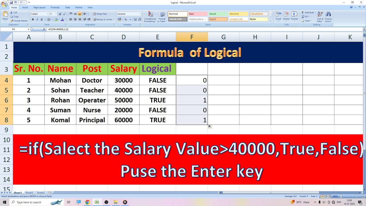 How To Use Logical Option In Excel Excel Me Logical Option Ka Use Kaise Kare Logical